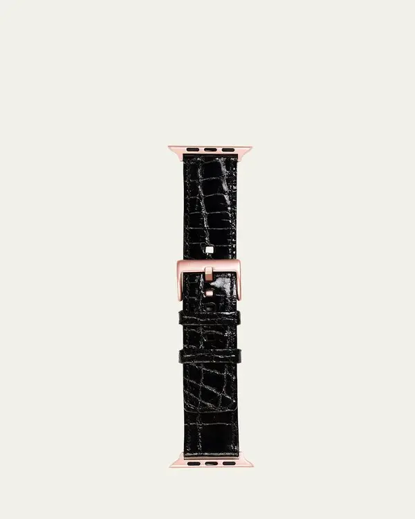 ABAS Alligator Apple Watch Strap - Black