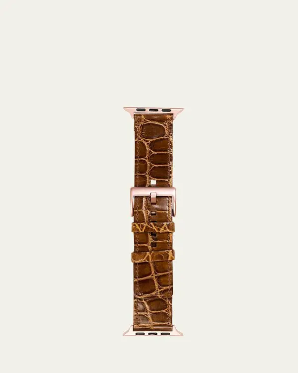 ABAS Alligator Apple Watch Strap - Cognac