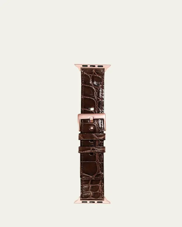 ABAS Alligator Apple Watch Strap - Deep Brown