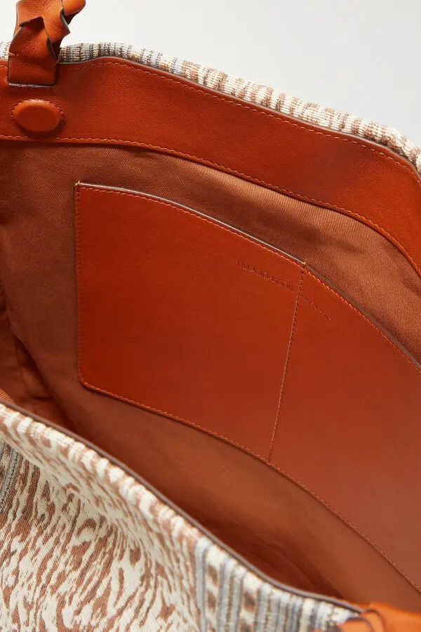 Ulla Johnson Albers Leather-trimmed Cotton-blend Jacquard Tote