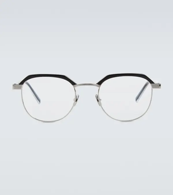 Saint Laurent Sl 124 Round Eyeglasses - Silver
