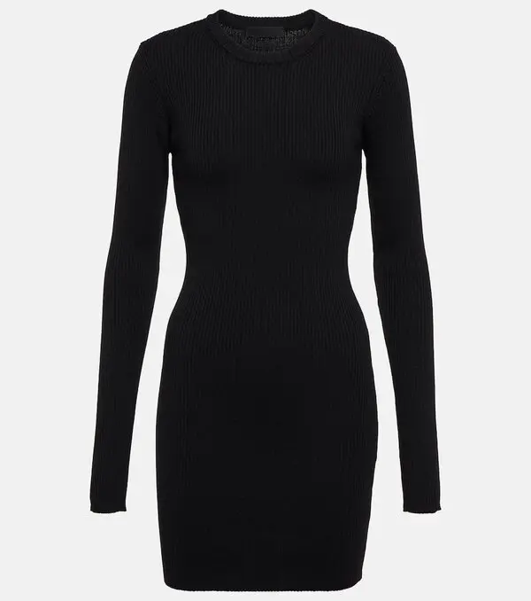 Wardrobe.NYC Rib-knit Wool Minidress - Black