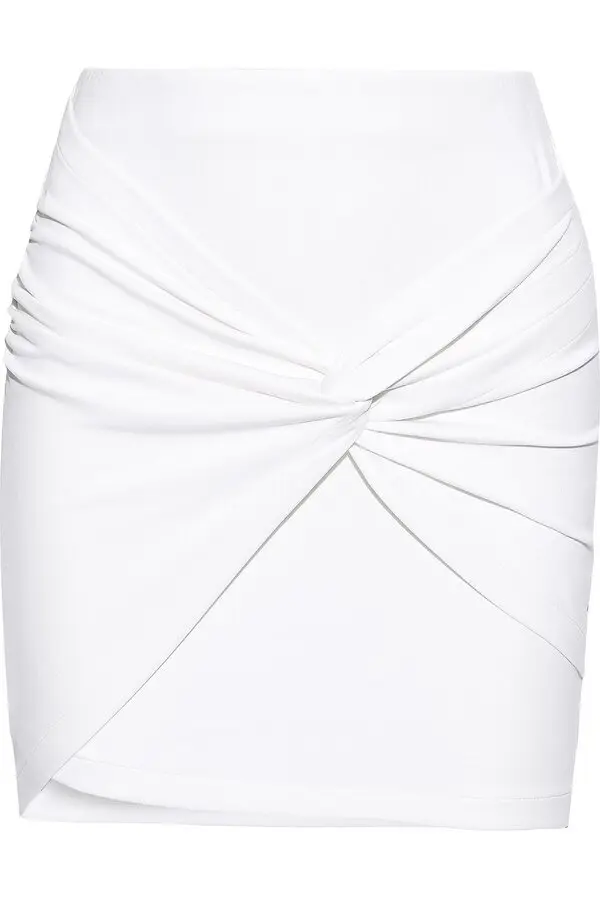 IRO PARIS Diamonds Twisted Layered Stretchjersey Mini Skirt - White