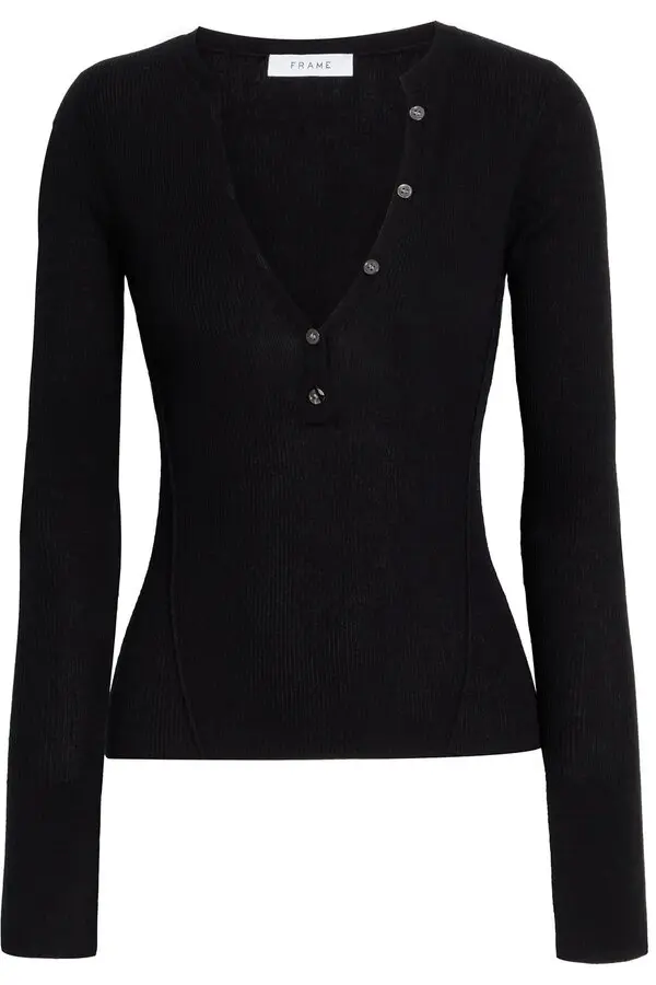 FRAME Ribbed Woolblend Sweater