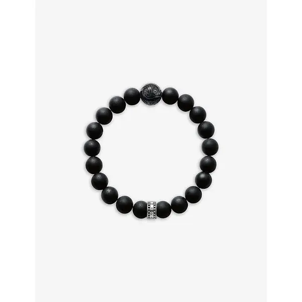 THOMAS SABO Beaded Sterling Silver And Obsidian Bracelet - Black