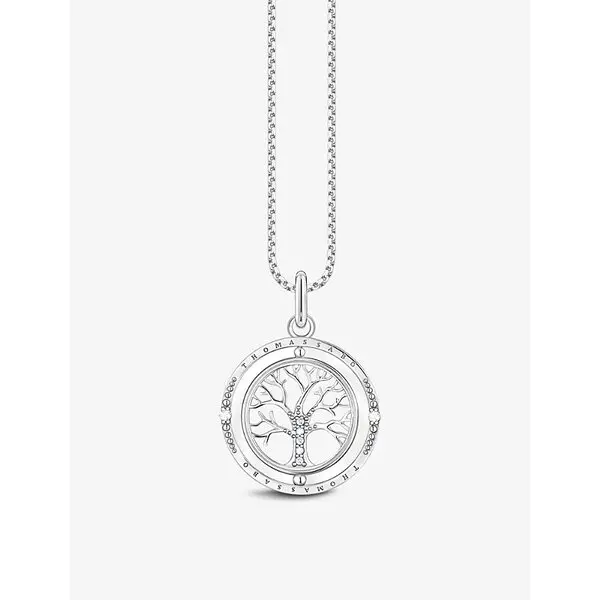 THOMAS SABO Tree Of Love Sterling-silver And Zirconia Pendant Necklace - White
