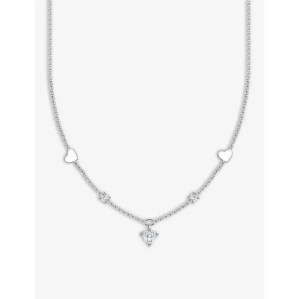 THOMAS SABO Hearts Sterling Silver And Cubic Zirconia Pendant Necklace - White