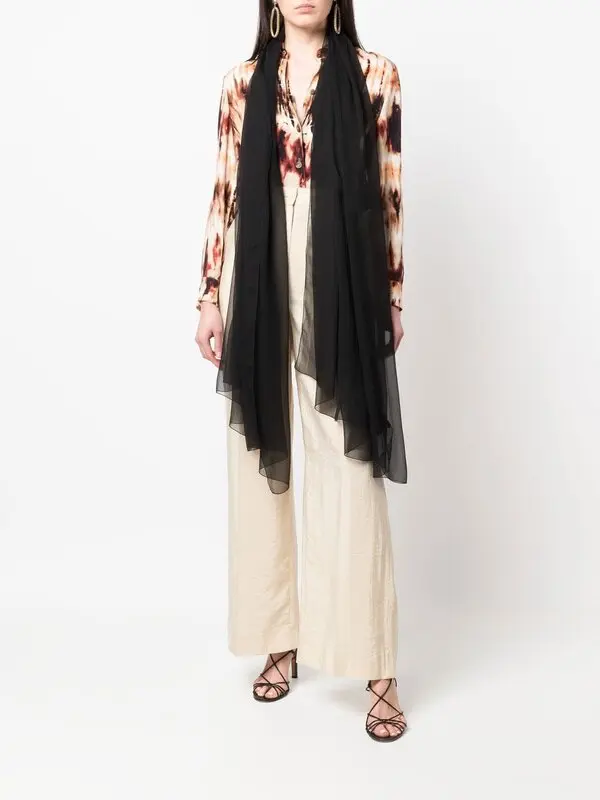 Alberta Ferretti Semi-sheer Silk Scarf