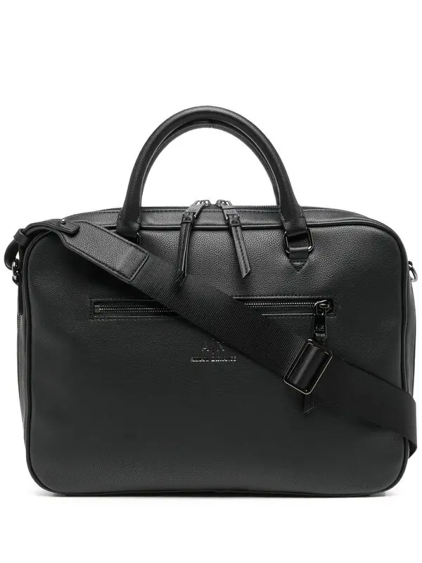 Armani Exchange Logo-print Briefcase - Black