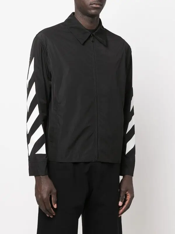 Off-White Diag-stripe Zipped Shirt Jacket