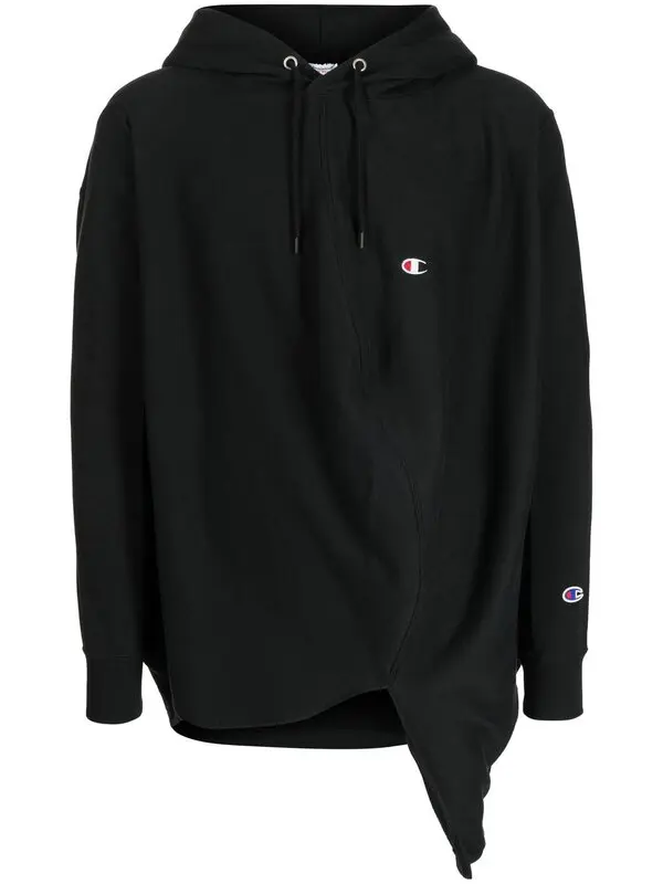 Anrealage Draped Drawstring Hoodie - Black