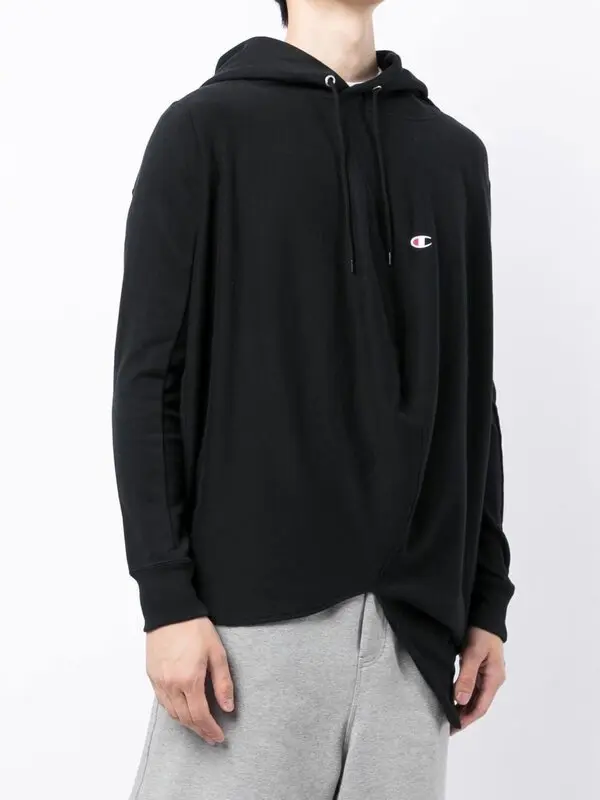 Anrealage Draped Drawstring Hoodie - Black