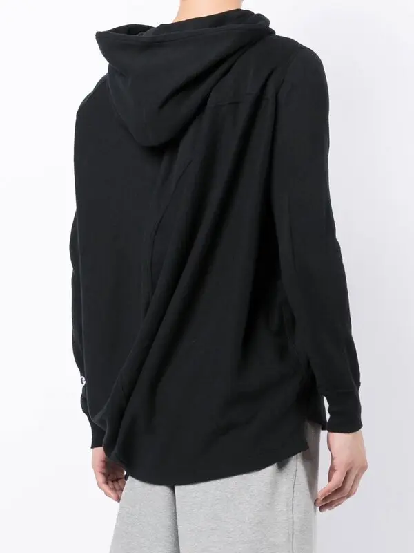 Anrealage Draped Drawstring Hoodie - Black