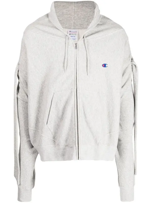 Anrealage Draped Long Sleeve Hoodie - Grey