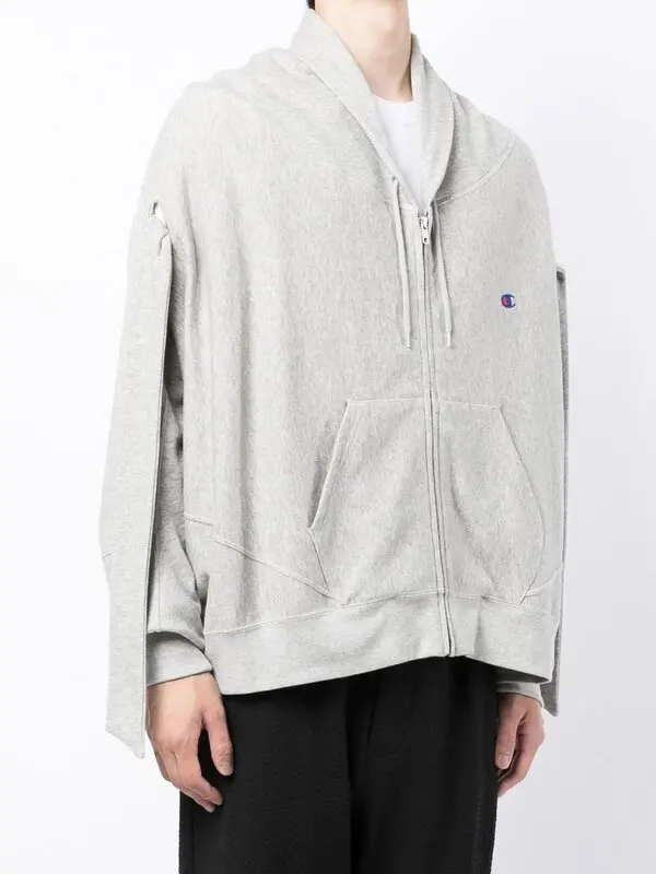 Anrealage Draped Long Sleeve Hoodie - Grey
