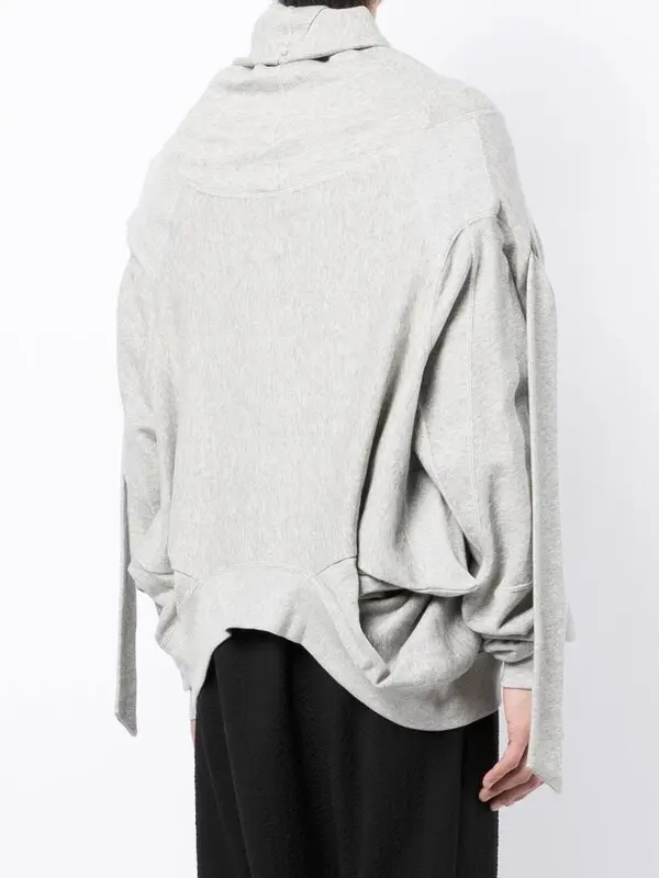 Anrealage Draped Long Sleeve Hoodie - Grey