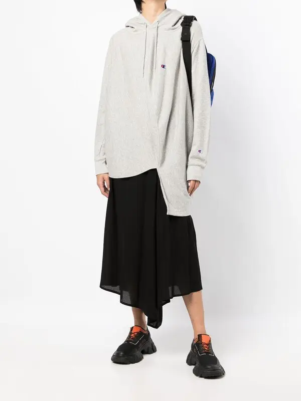 Anrealage Draped Drawstring Hoodie - Grey