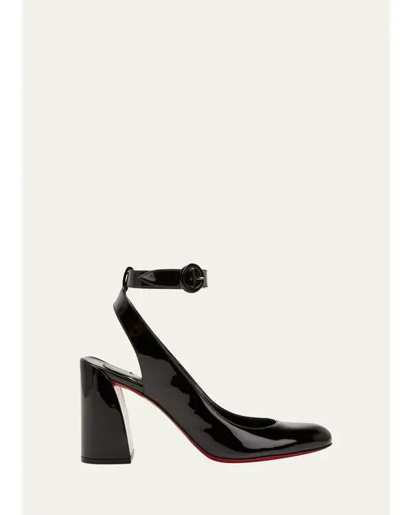 CHRISTIAN LOUBOUTIN 85mm Miss Sab Patent Pumps - Black