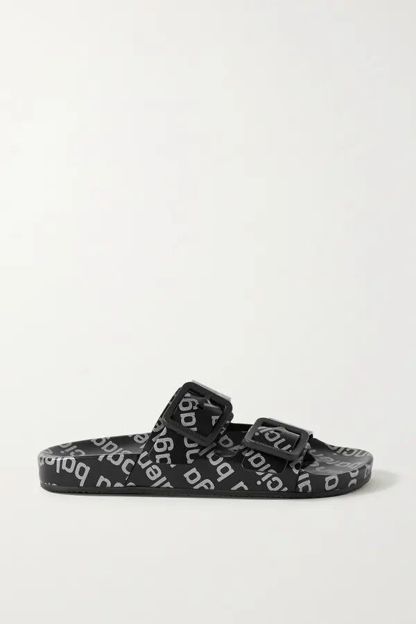 Balenciaga Mallorca Printed Leather Slides
