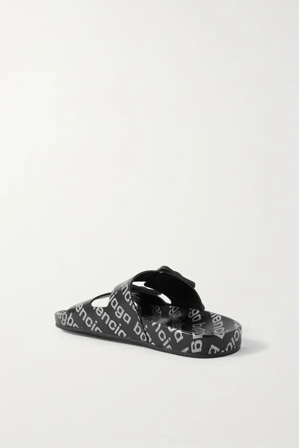 Balenciaga Mallorca Printed Leather Slides