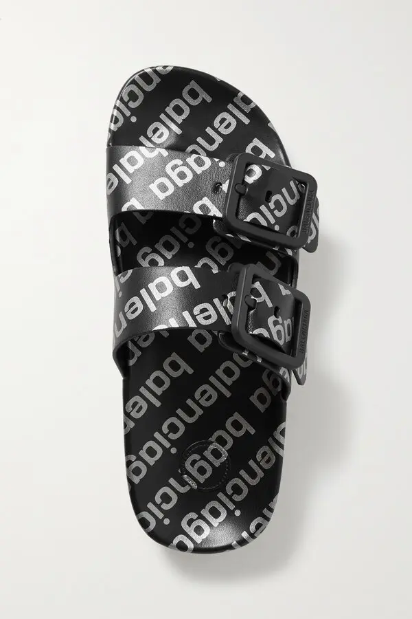 Balenciaga Mallorca Printed Leather Slides