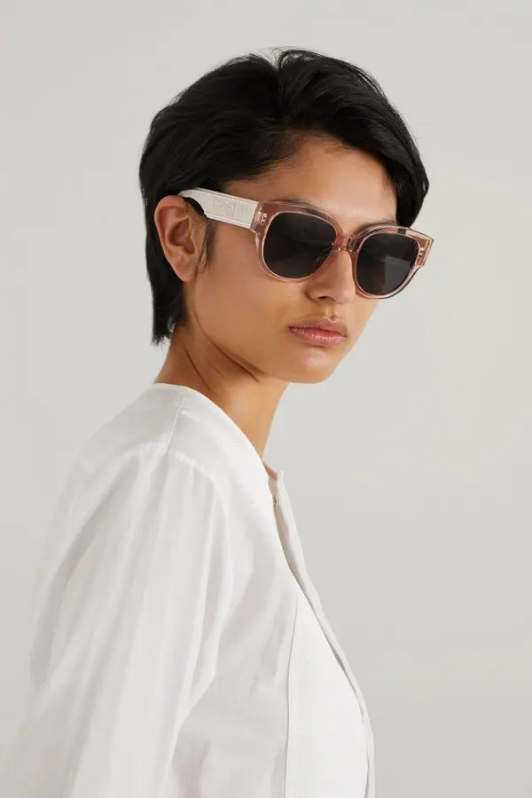 Dior Wildior Bu Cat-Eye Embossed Acetate Sunglasses In Pink 