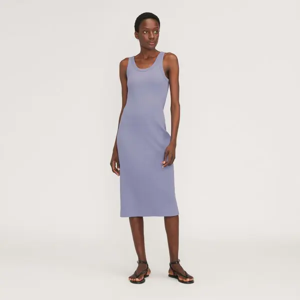 Everlane 90s Ribbed Midi Dress - Cornflower Blue