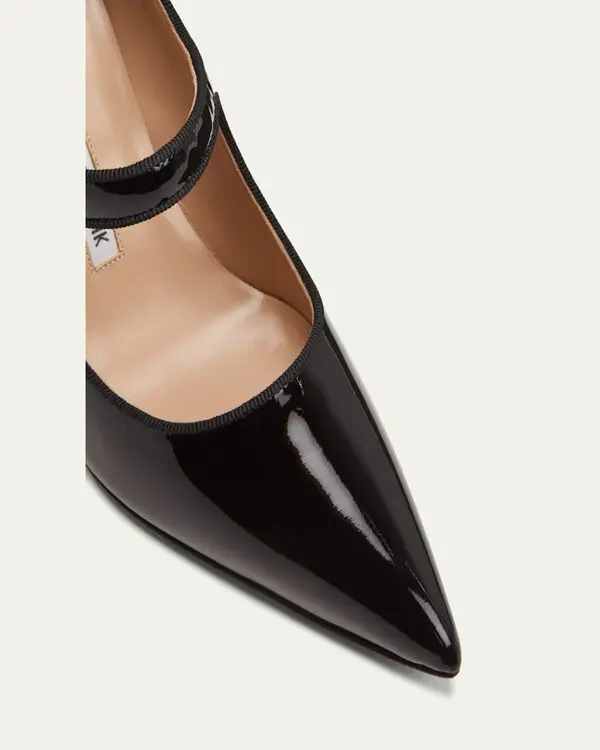 Manolo Blahnik Campari Patent Mary Jane Pumps - Black