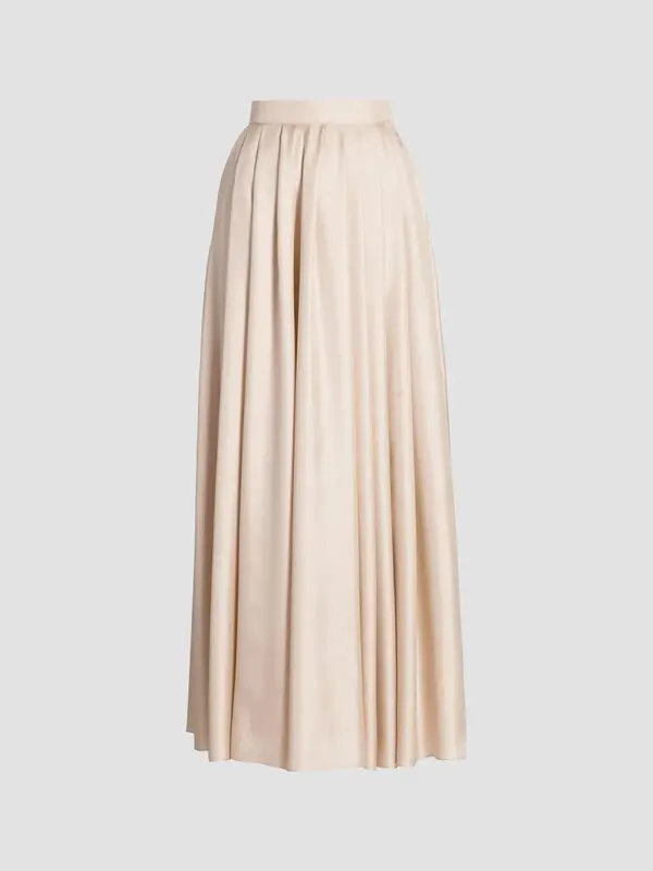 Giorgio Armani Silk Twill Pleated Maxi Skirt