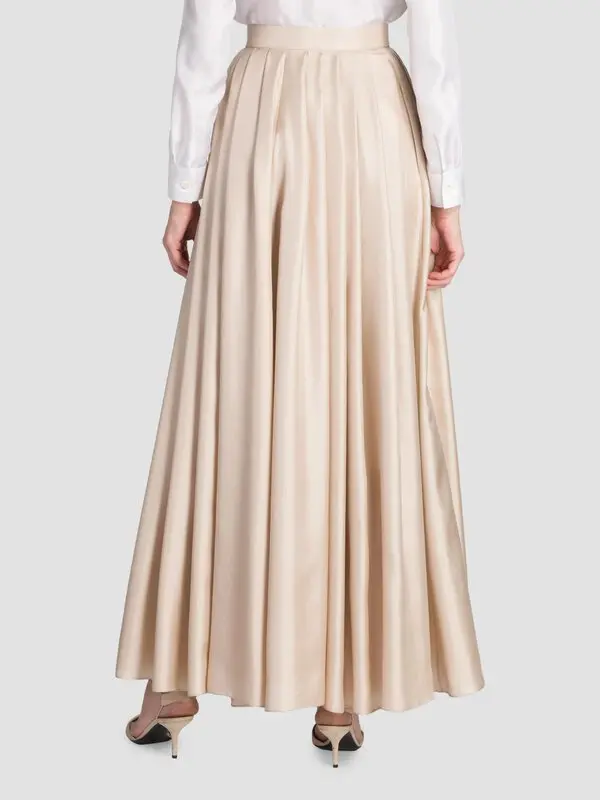 Giorgio Armani Silk Twill Pleated Maxi Skirt