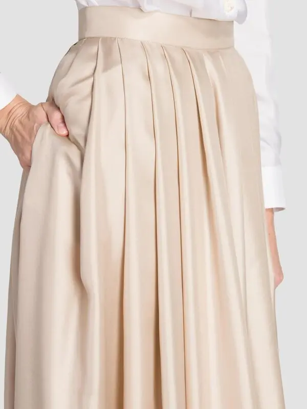 Giorgio Armani Silk Twill Pleated Maxi Skirt