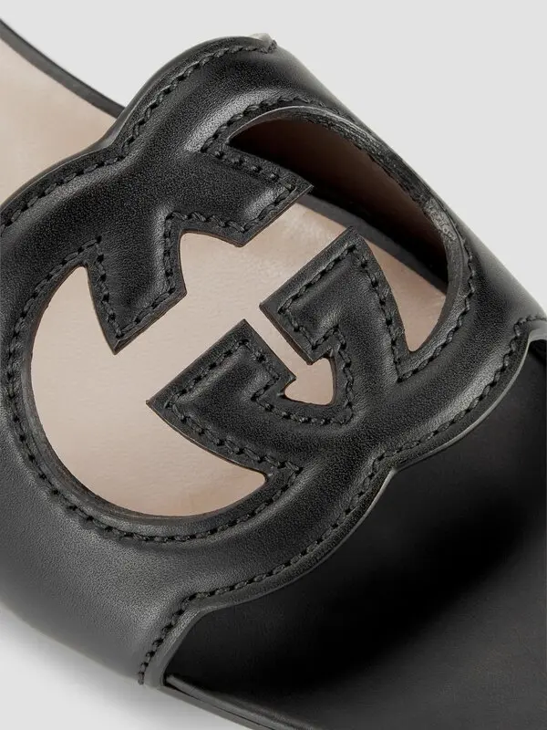 Gucci Gg Cut-out Leather Slides