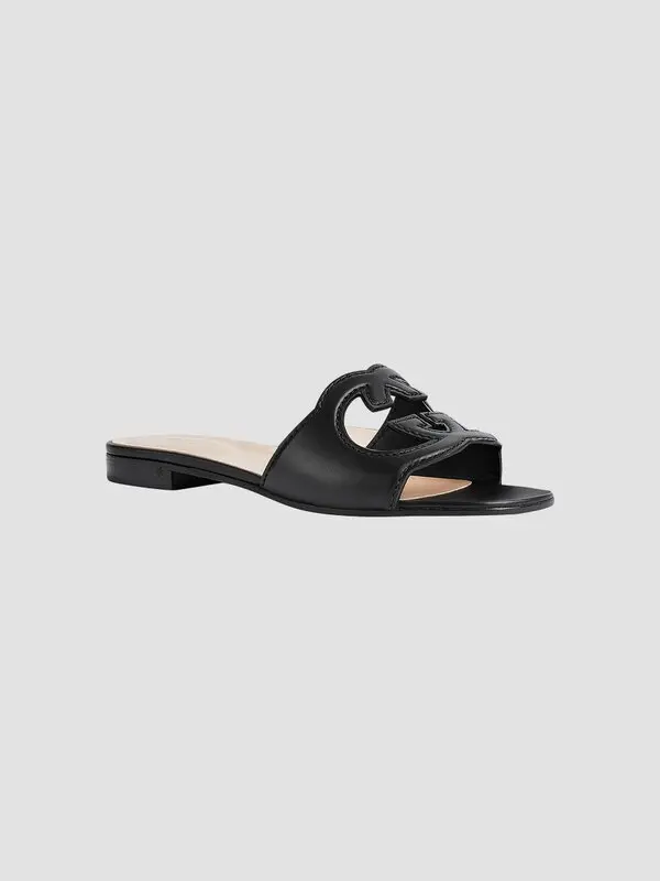 Gucci Gg Cut-out Leather Slides