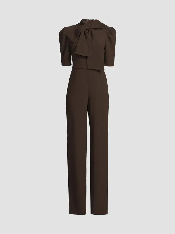 Black Halo Ara Crepe Jumpsuit - Espresso