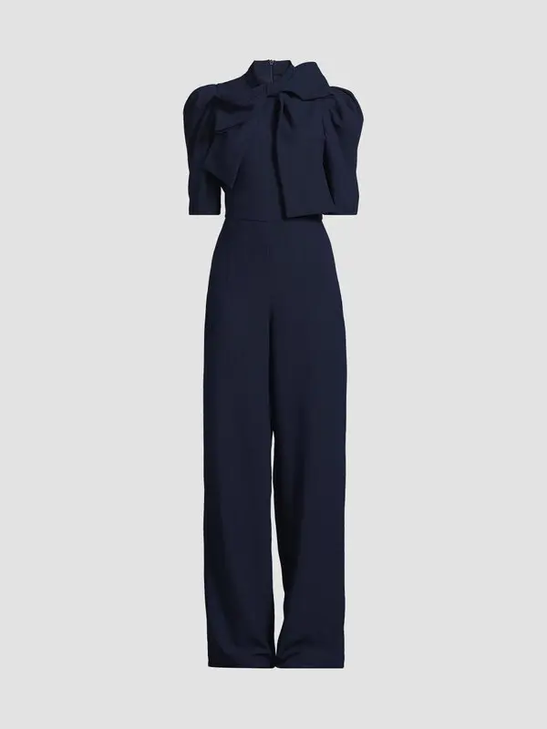 Black Halo Ara Crepe Jumpsuit - Navy