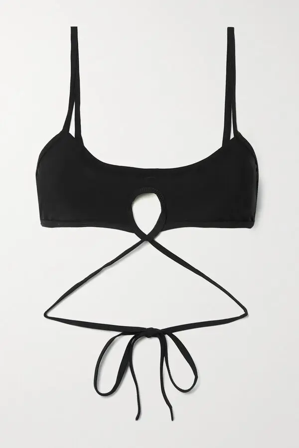 Christopher Esber Cutout Tie-back Bikini Top - Black