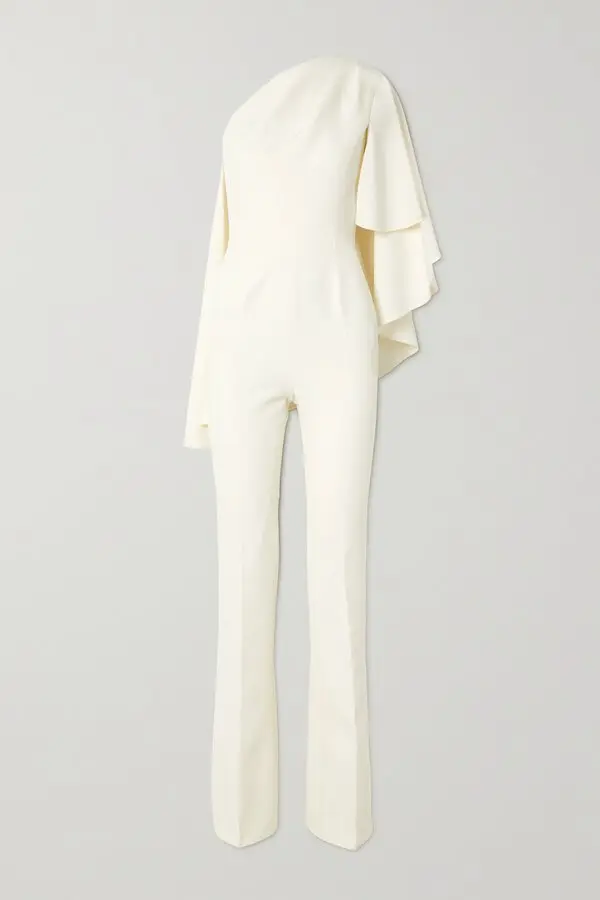 Safiyaa Zephyra One-shoulder Jumpsuit - Ivory