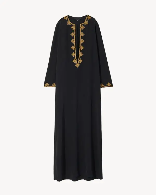 green emerald velvet dress Elegant Brown & Black Bat Sleeve Robe Abaya