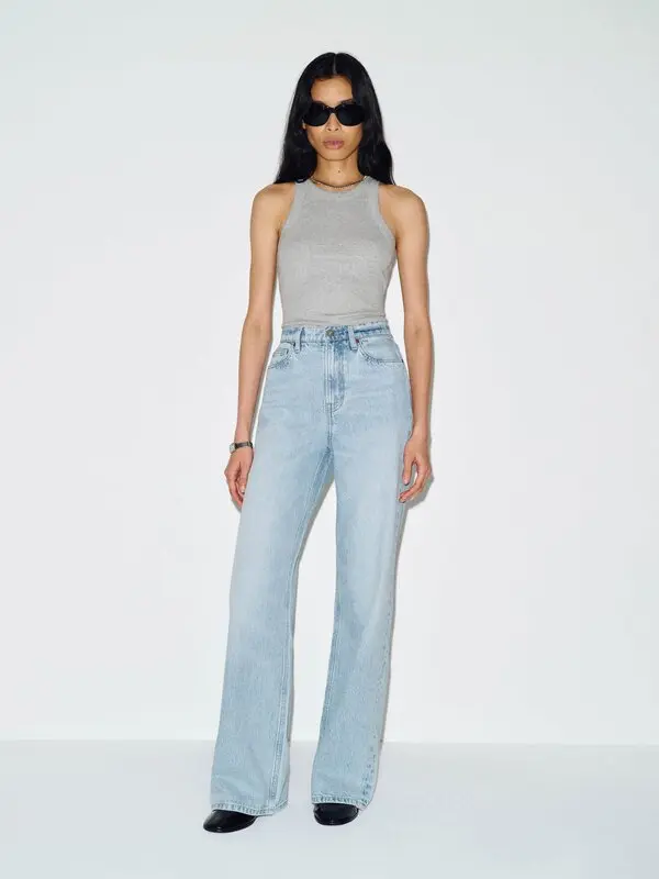 REFORMATION Cary High Rise Wide Leg Jeans - Blue