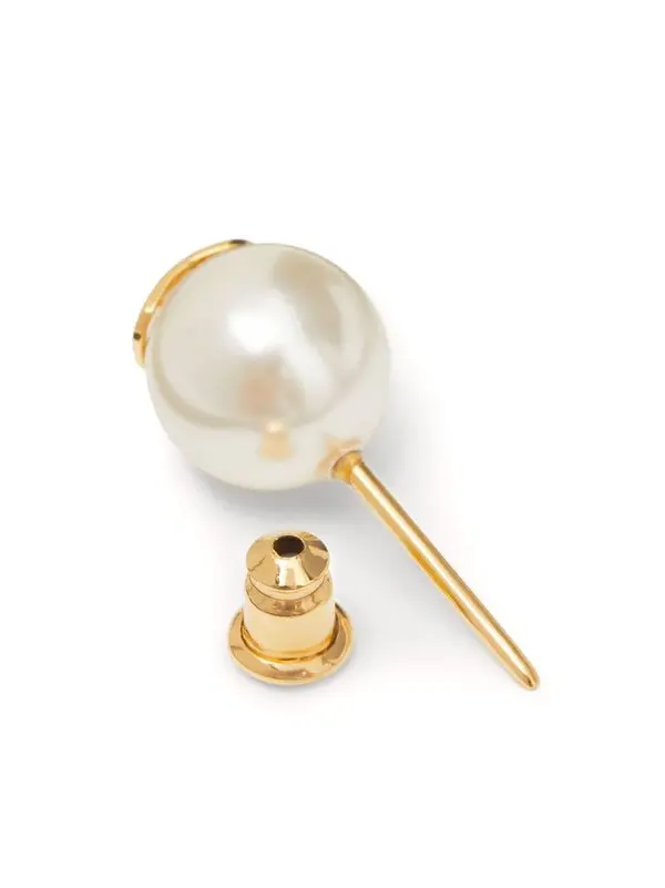 Valentino Garavani Vlogo Signature Pearl Stud Earrings - Neutrals