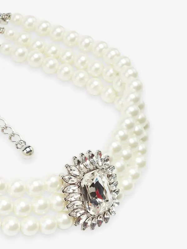 KENNETH JAY LANE Crystal-embellished Pearl Necklace - White