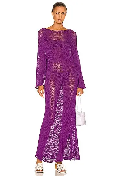 khaite crochet dress Khaite Crochet Midi Length Dress - Blue Dresses, Clothing - KHAIT66808
