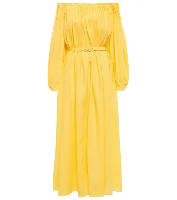Gabriela Hearst Martha Off-shoulder Maxi Dress