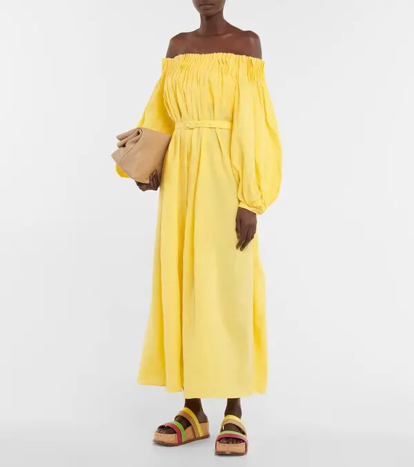 Gabriela Hearst Martha Off-shoulder Maxi Dress