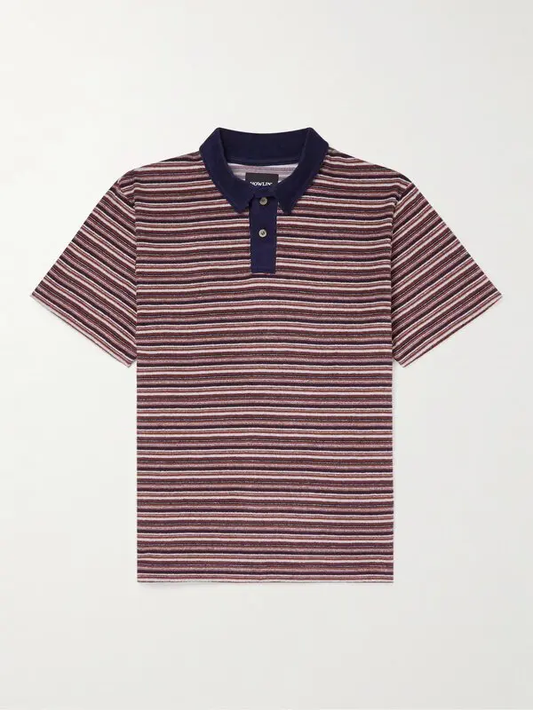 Howlin' Wild Thing Striped Cotton-blend Terry Polo Shirt - Red