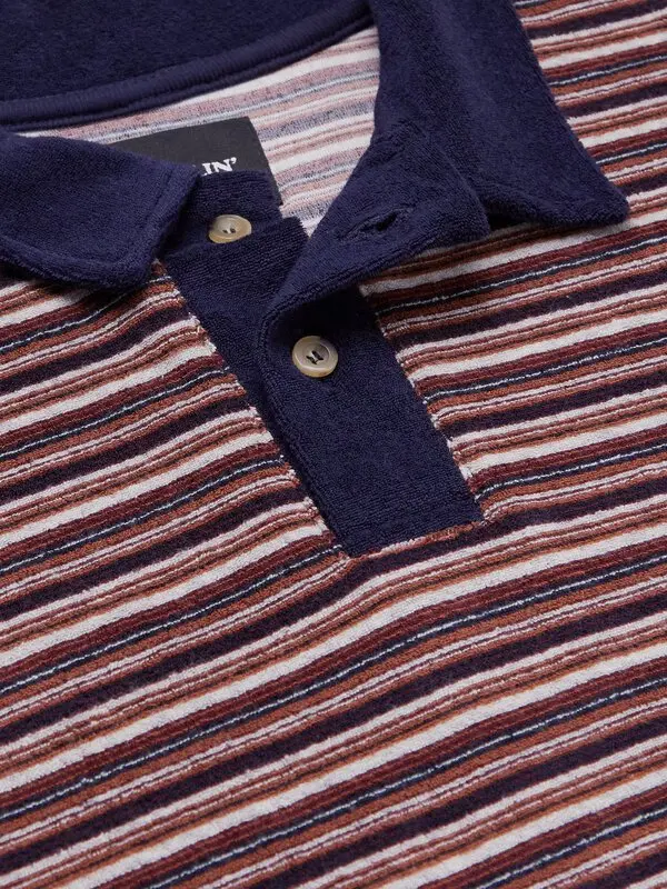 Howlin' Wild Thing Striped Cotton-blend Terry Polo Shirt