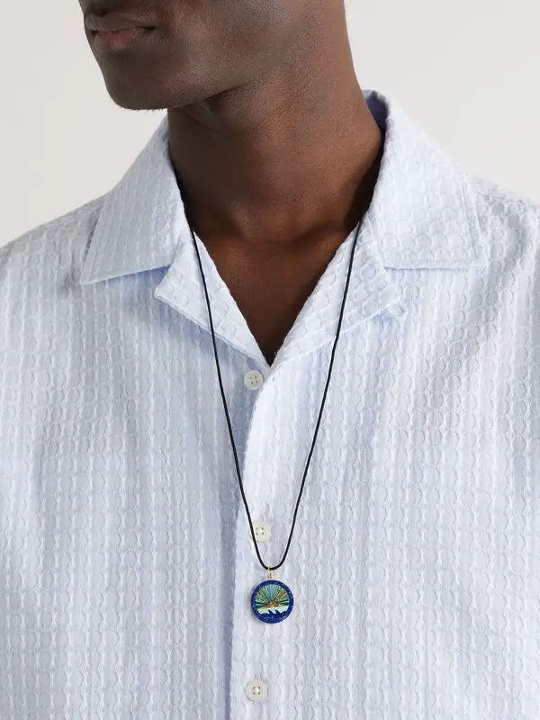 Jacquie Aiche Gold Pendant Cord Necklace