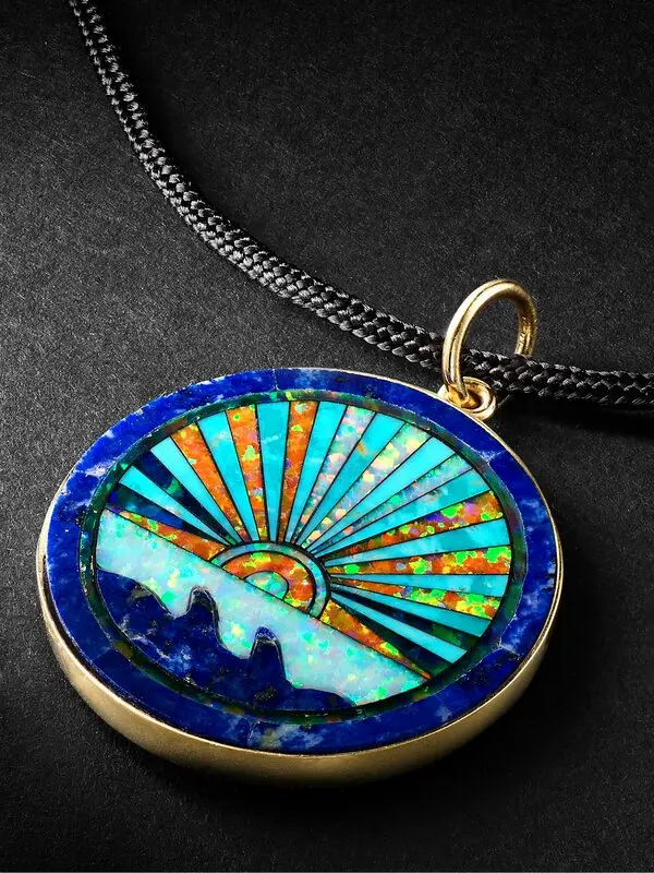 Jacquie Aiche Gold Pendant Cord Necklace
