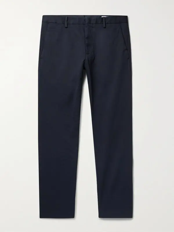 Nn07 Theo Tapered Stretch Organic Cotton-twill Chinos - Blue