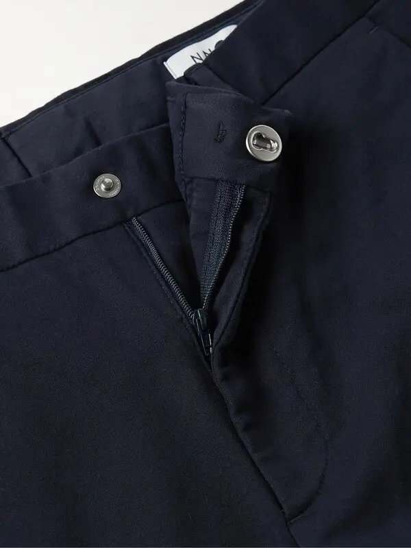 Nn07 Theo Tapered Stretch Organic Cotton-twill Chinos - Blue